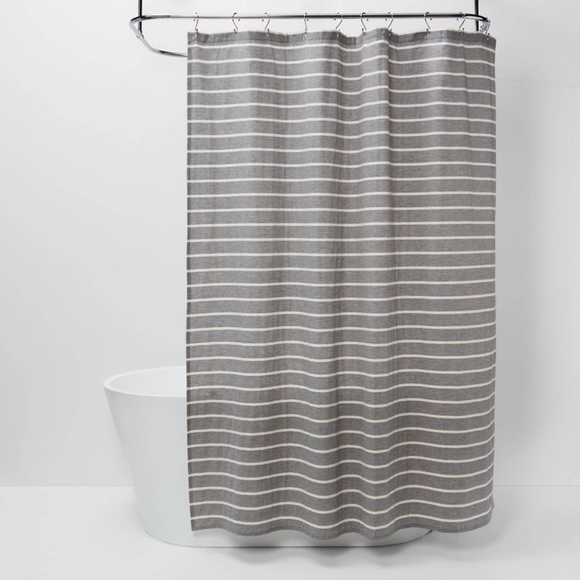 Threshold | Bath | Nwt Threshold Stripe Shower Curtain Radiant Gray ...
